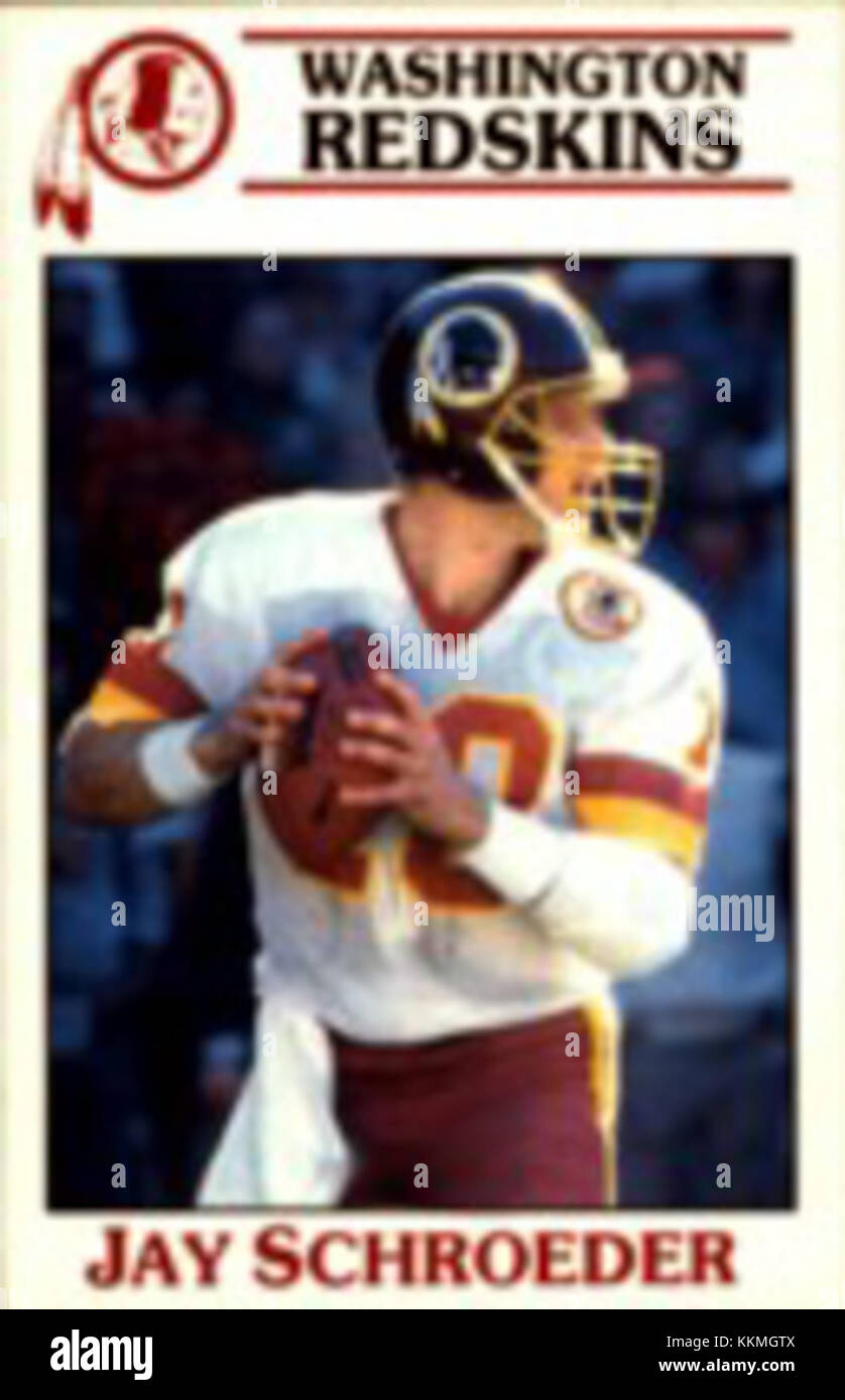 Photograph of Jay Schroeder, quarterback for the 1987 Washington ...