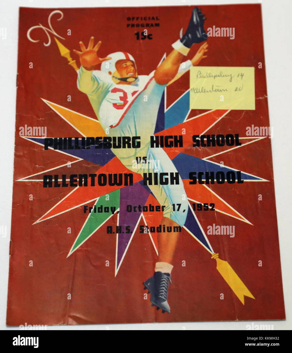 A 1952 high school football program from the Phillipsburg vs Allentown ...