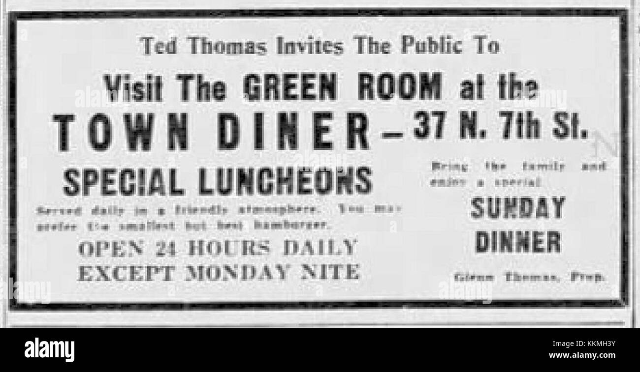 A historic image of the Town Diner in Allentown, Pennsylvania, taken in ...
