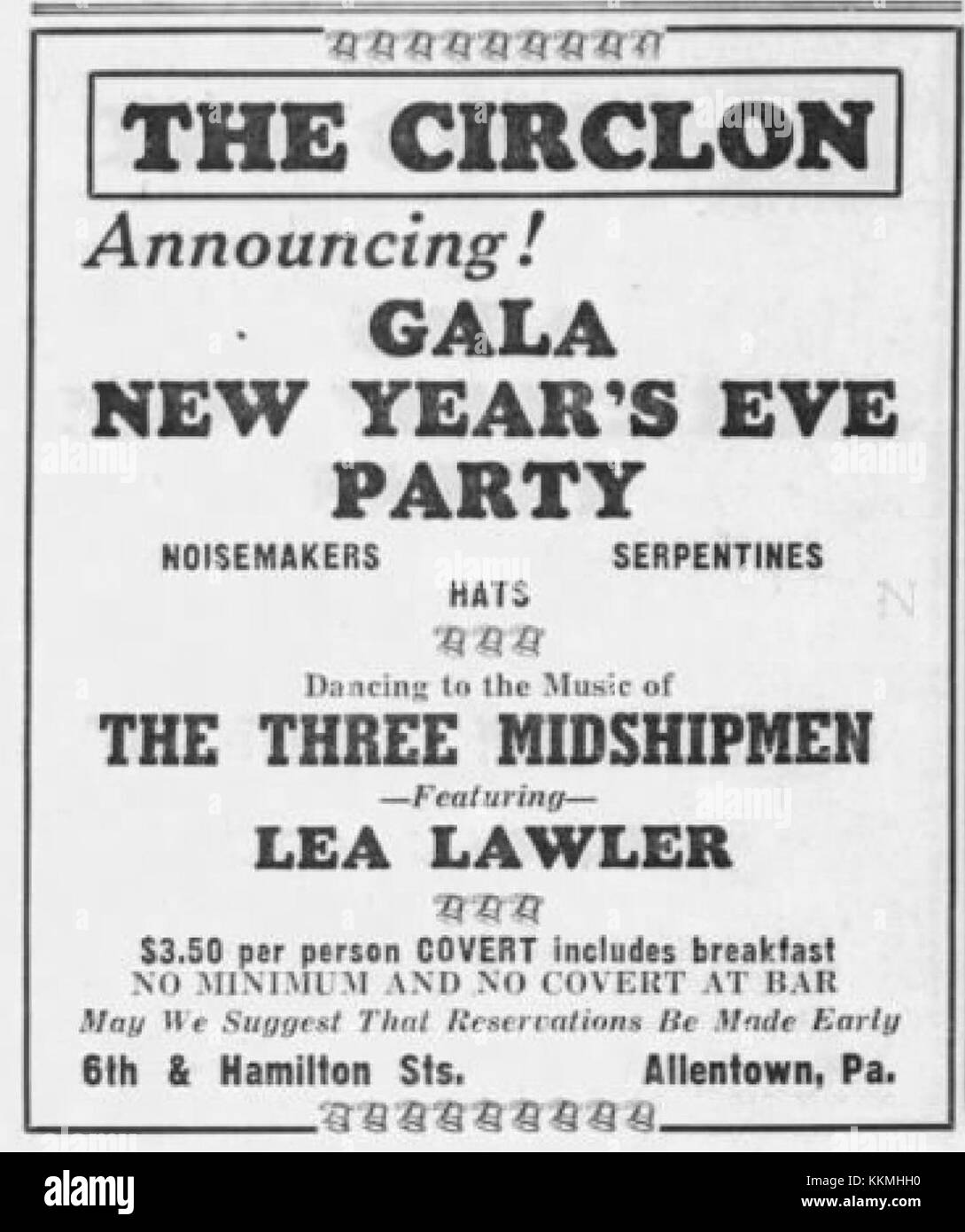 A historical reference to the Circlon Nightclub in Allentown, PA ...