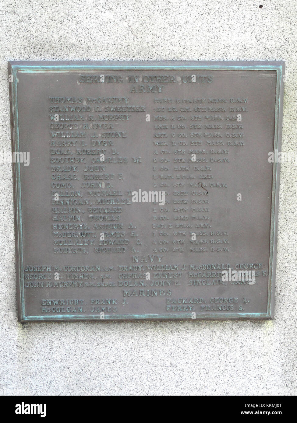 Spanish War Memorial plaque - Stoneham, MA - DSC04263 Stock Photo - Alamy