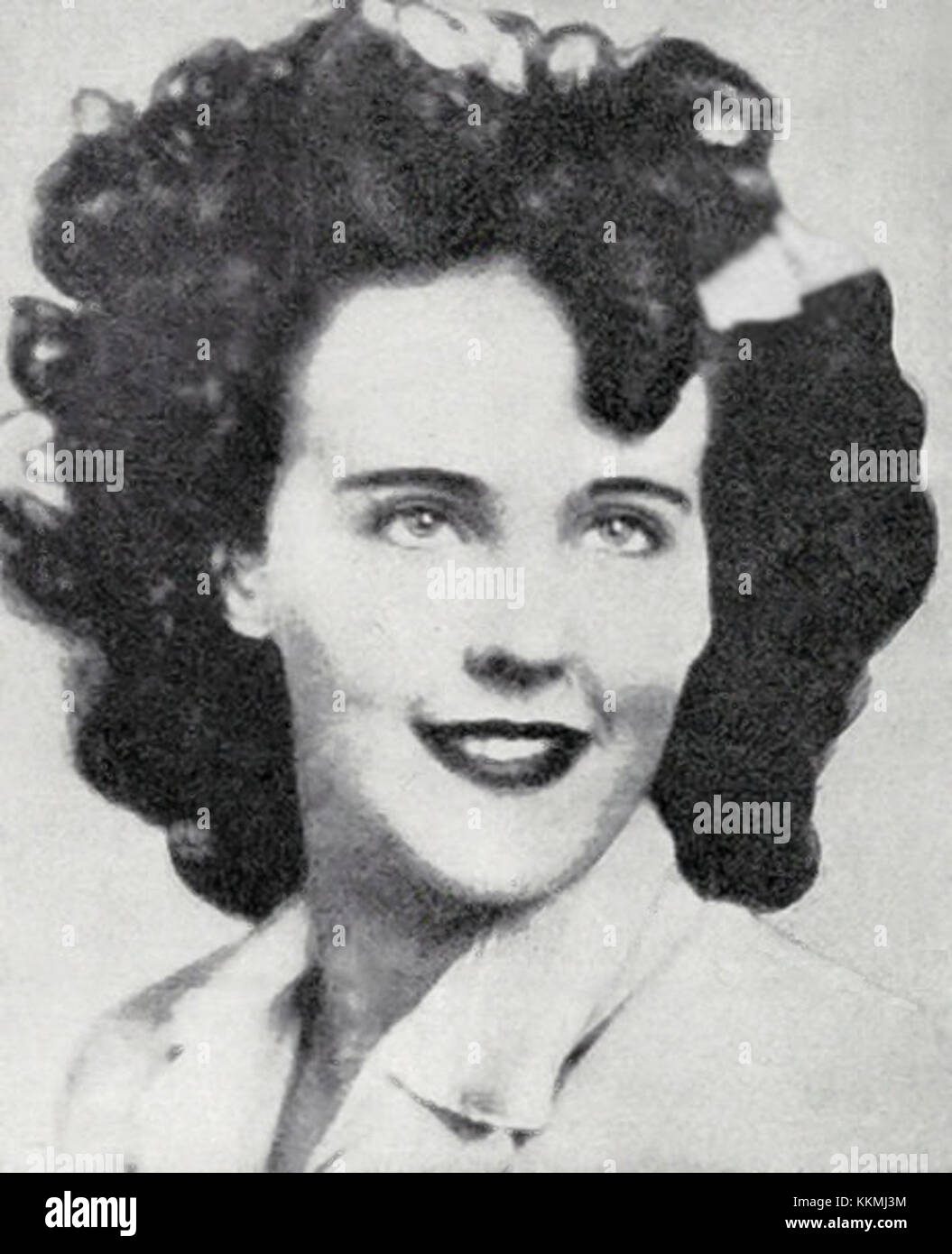 A photograph of Elizabeth Short, featured in a police bulletin ...