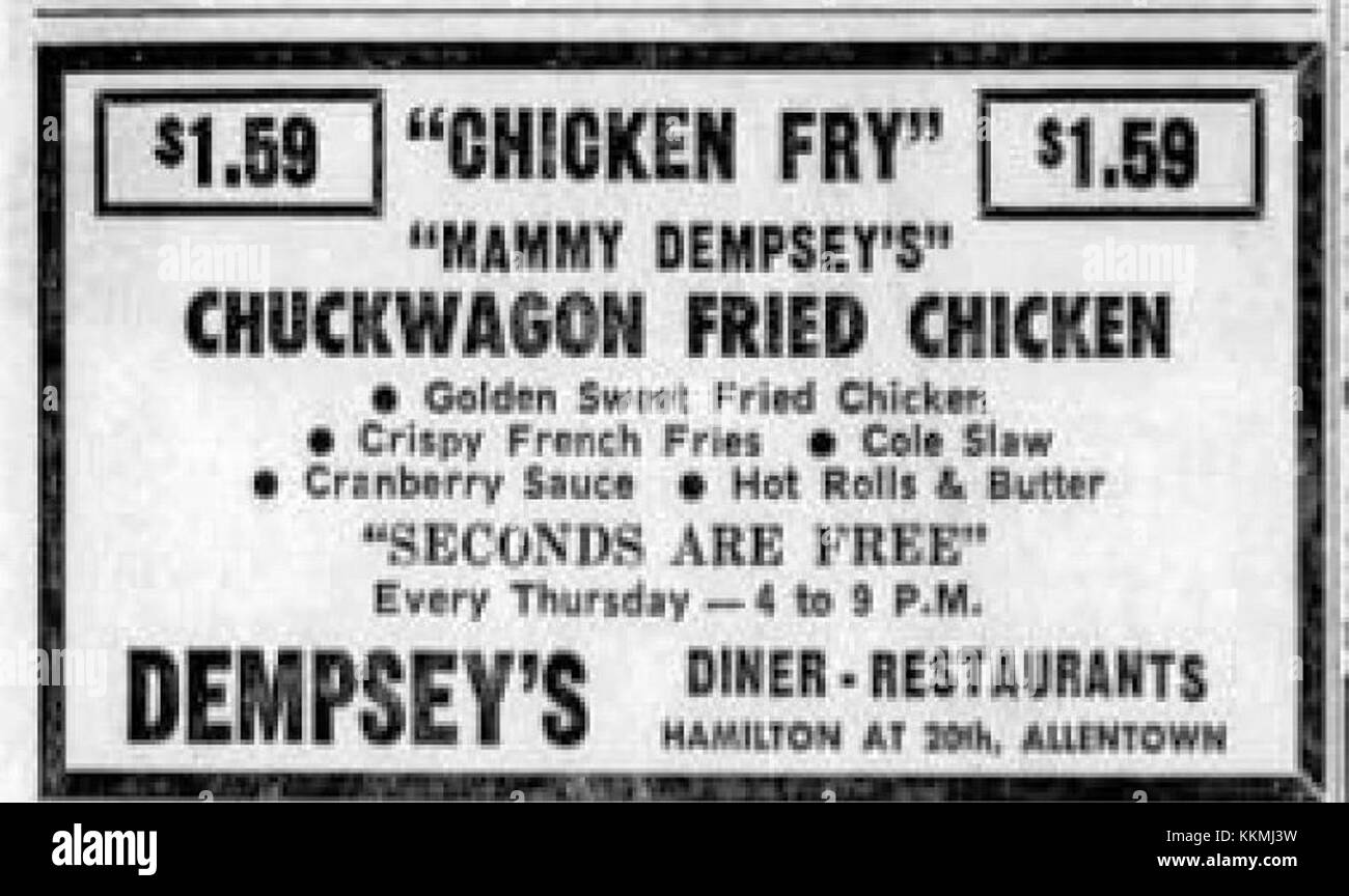 1970 - Dempseys Diner - 8 Jan MC - Allentown PA Stock Photo - Alamy