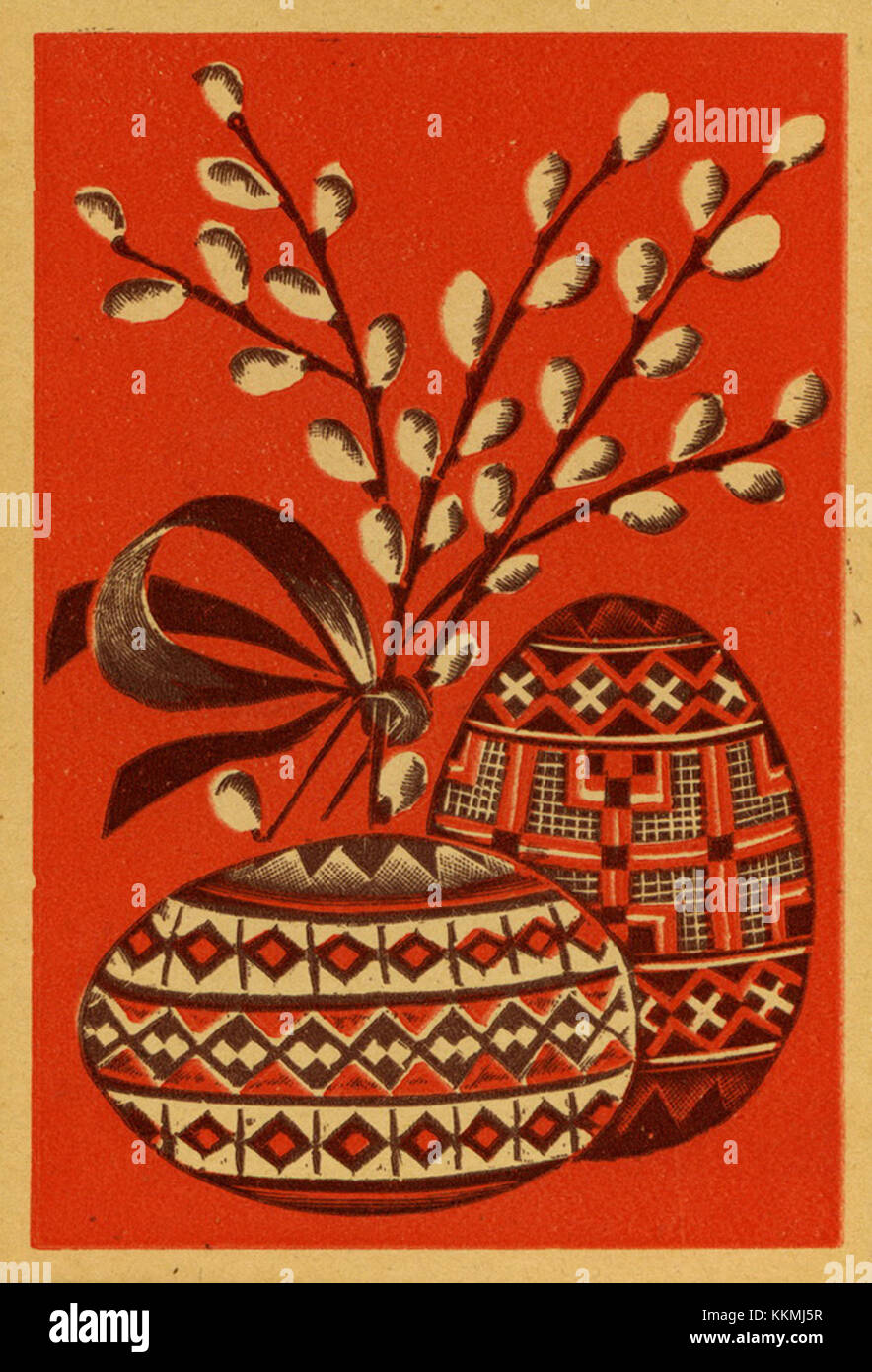 This old Russian Easter postcard features traditional Easter imagery ...