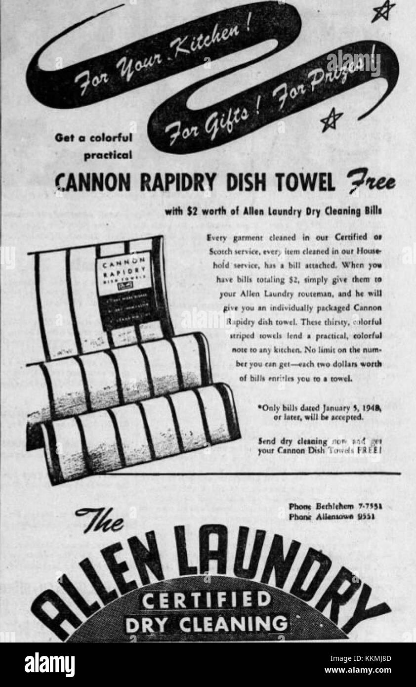 1948 - Allen Laundry - 18 Jan MC - Allentown PA Stock Photo - Alamy
