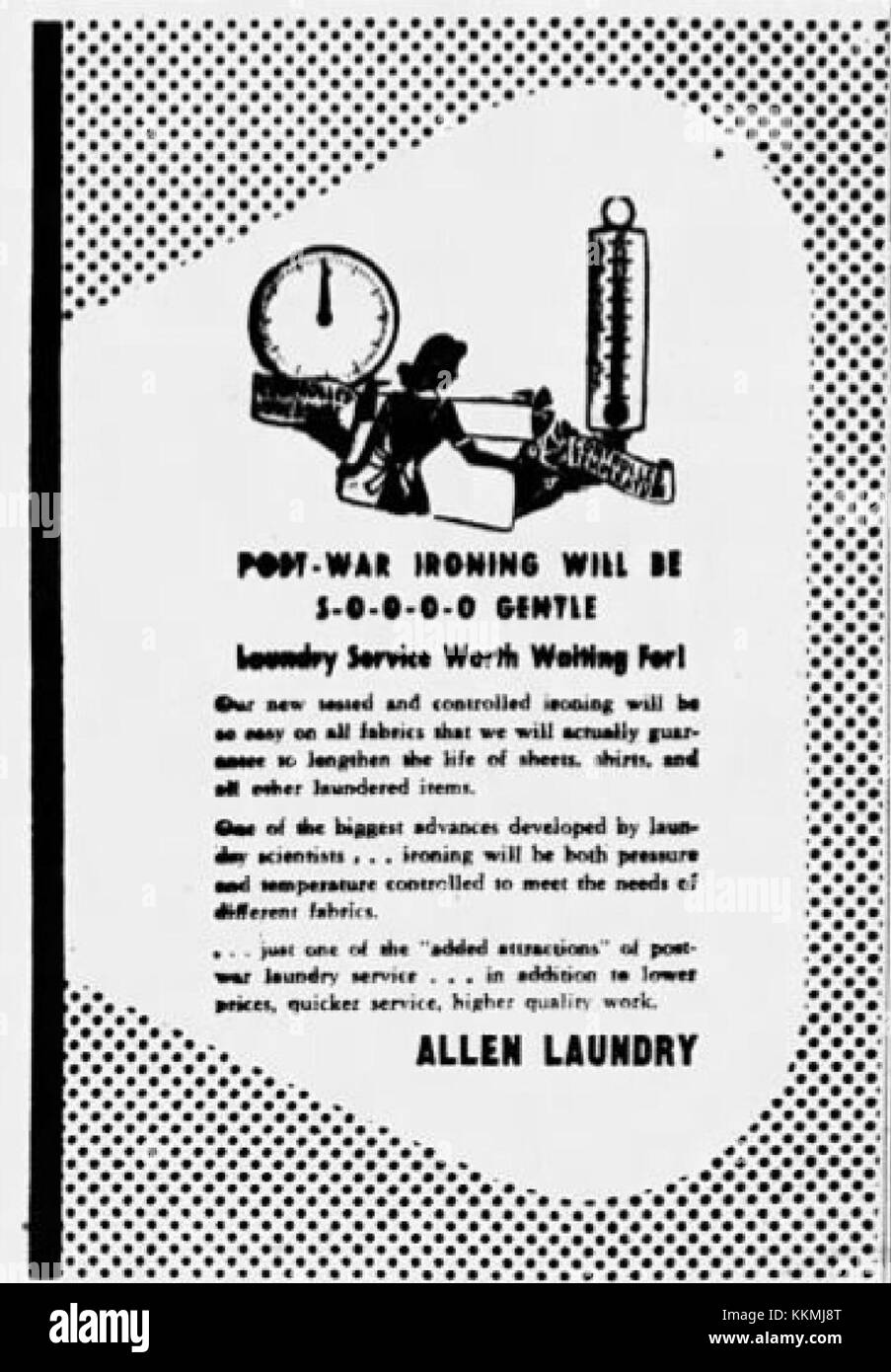 The 1945 advertisement for Allen Laundry in Allentown, Pennsylvania ...