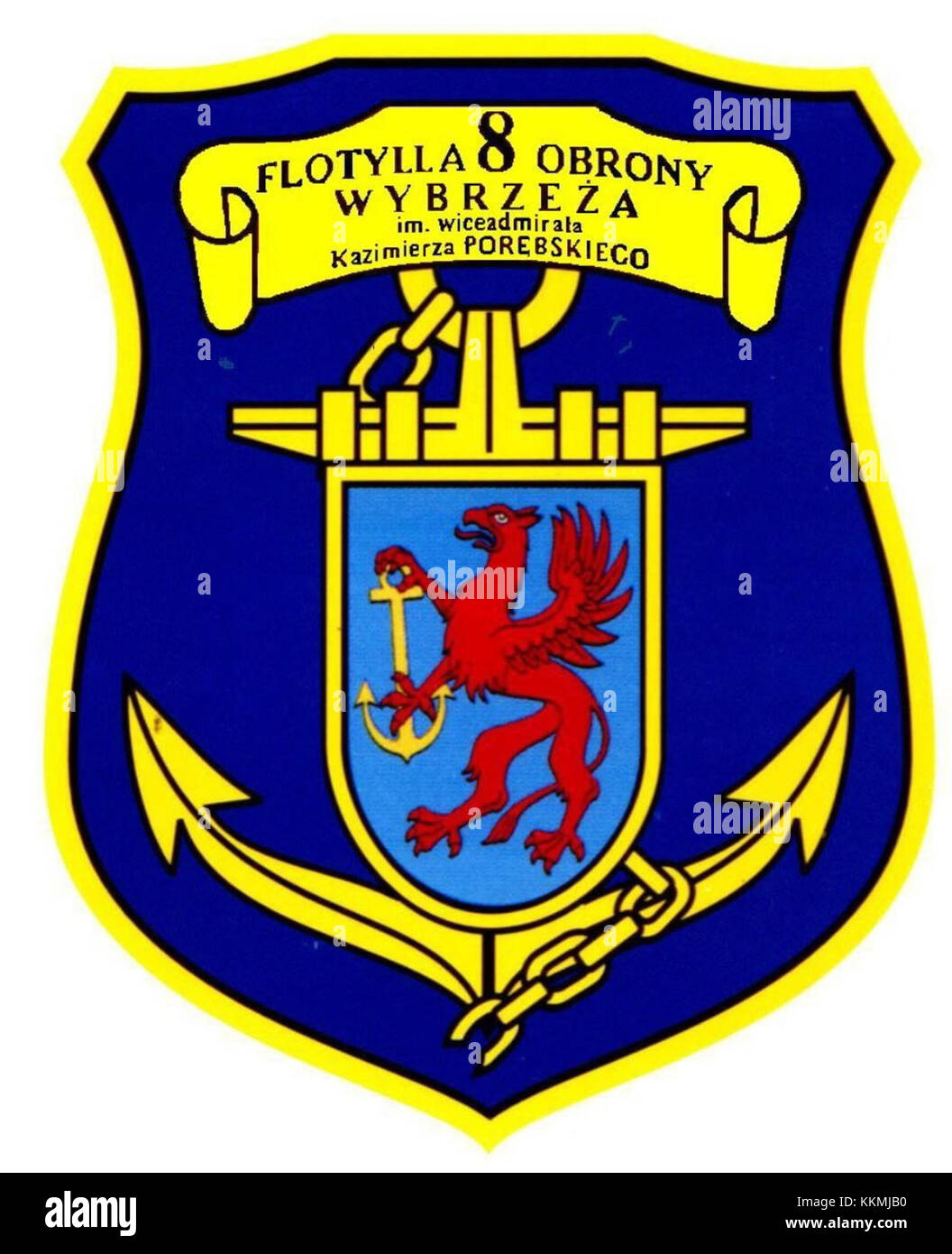 The logo of the 8th Coastal Defence Flotilla represents a naval unit ...
