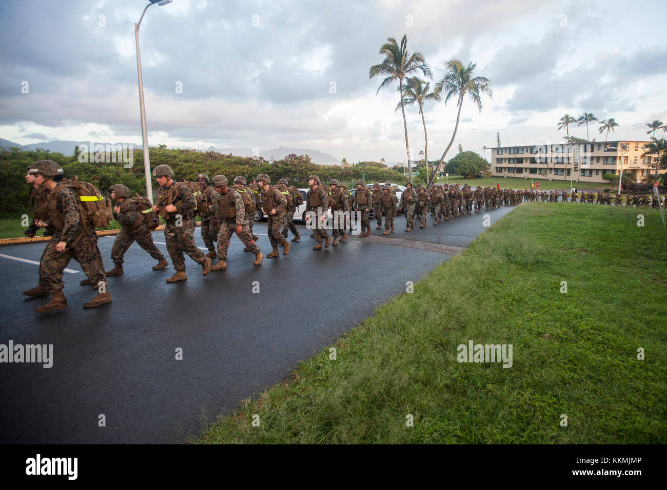 U.S. Marines and Sailors with Headquarters Battalion, Marine Corps Base ...