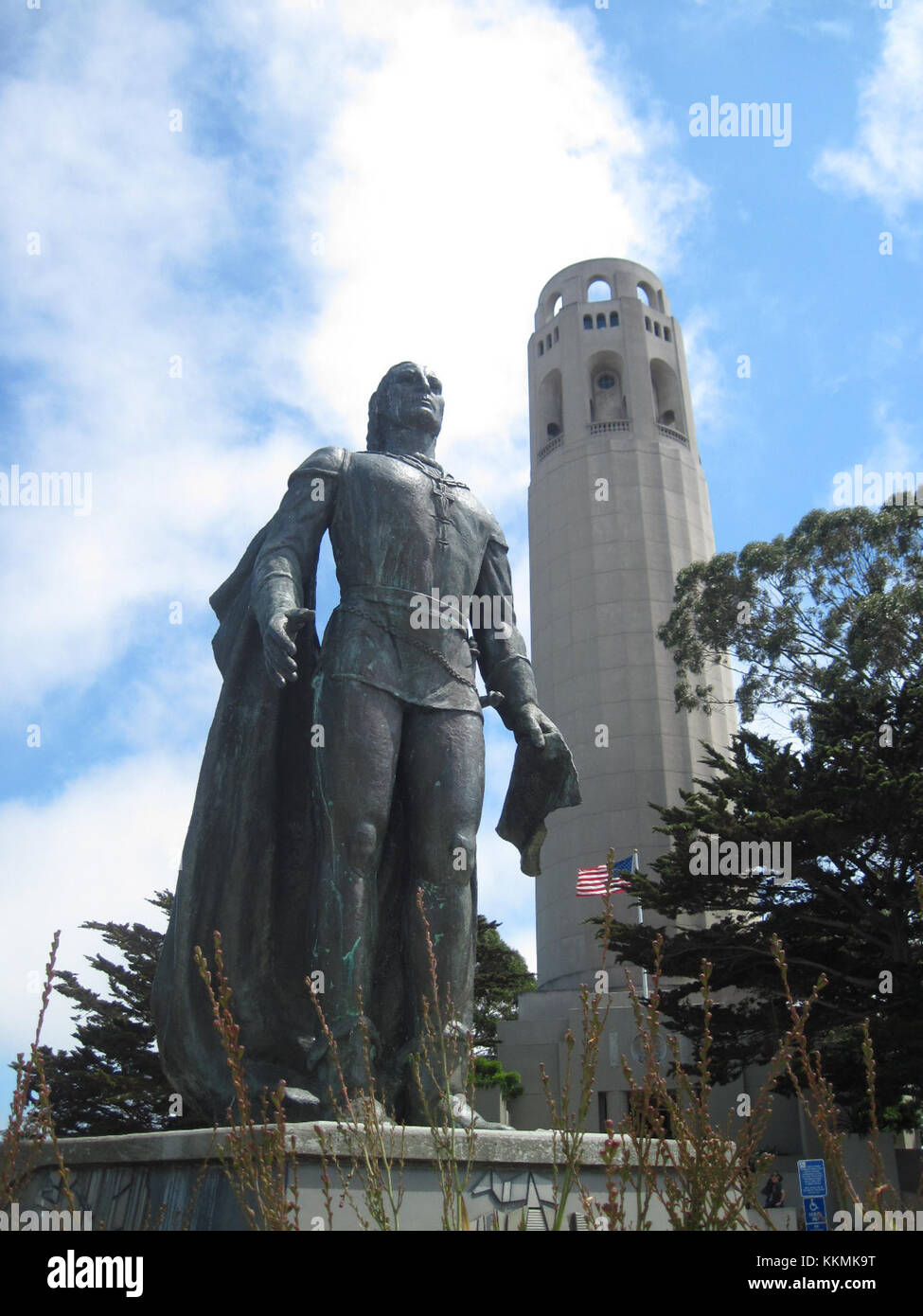 Coit Tower, located in San Francisco, California, is a prominent ...