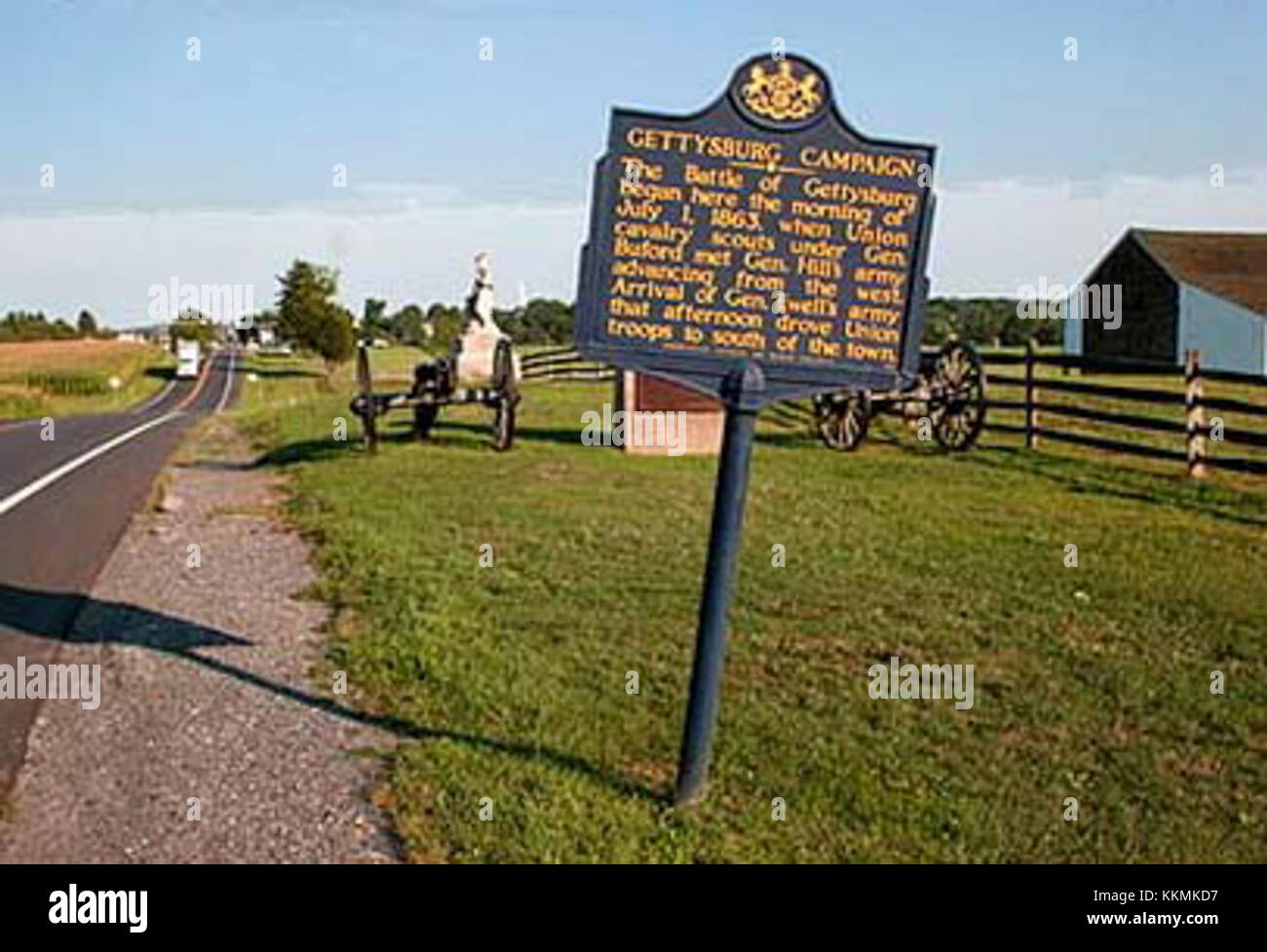 The McPherson Ridge historical marker in Gettysburg, Pennsylvania ...