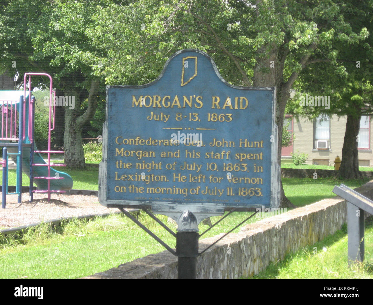The historical marker in Lexington commemorates Morgan's Raid, a ...