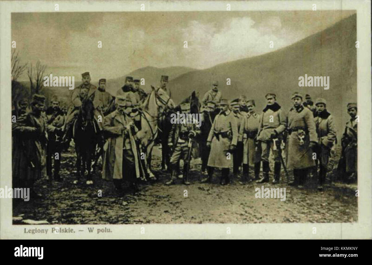 The 1914 Polish Legion 'Im Felde' is a historic photograph that depicts ...