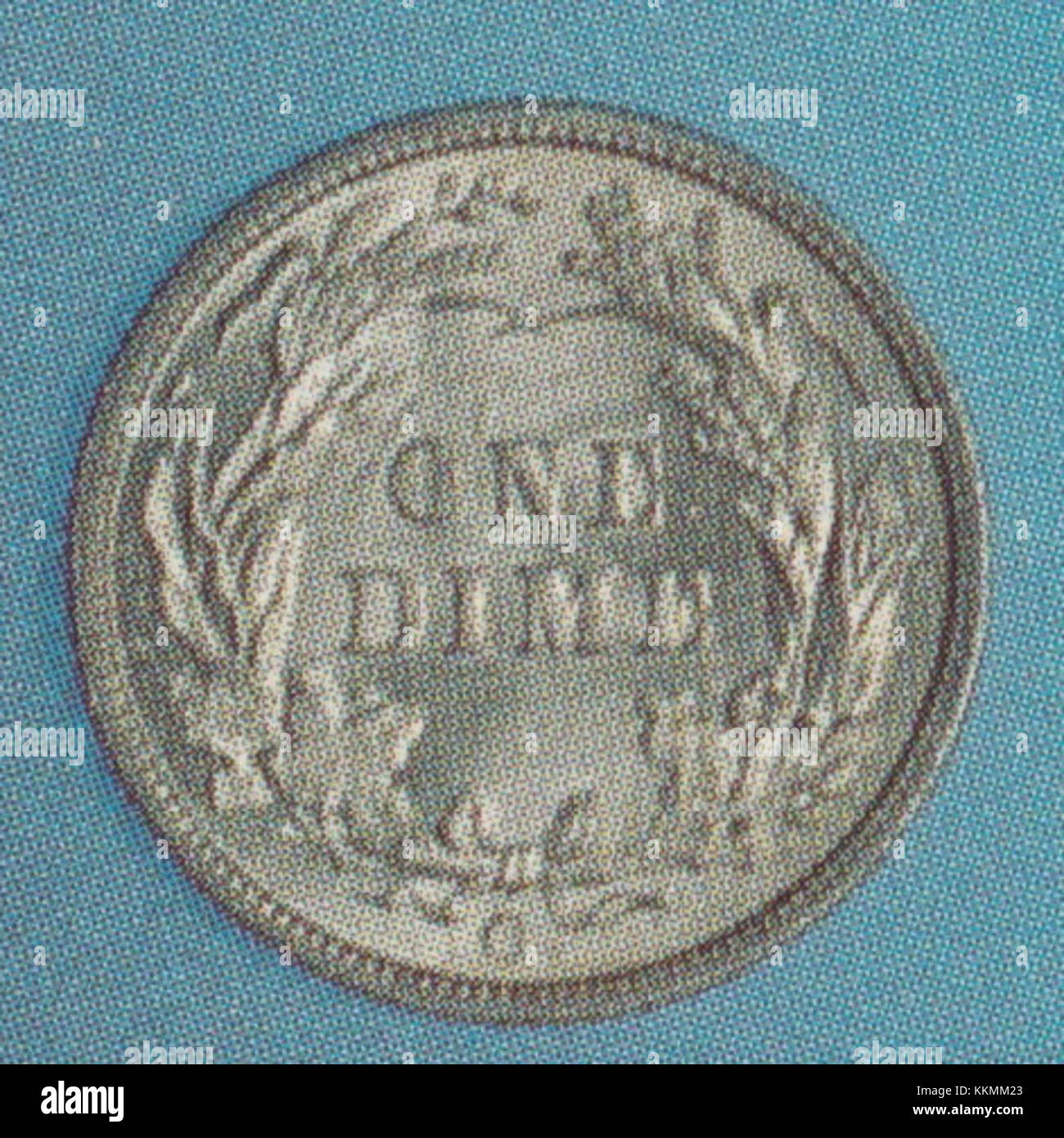 The reverse of the Barber dime, a coin minted in the United States from ...