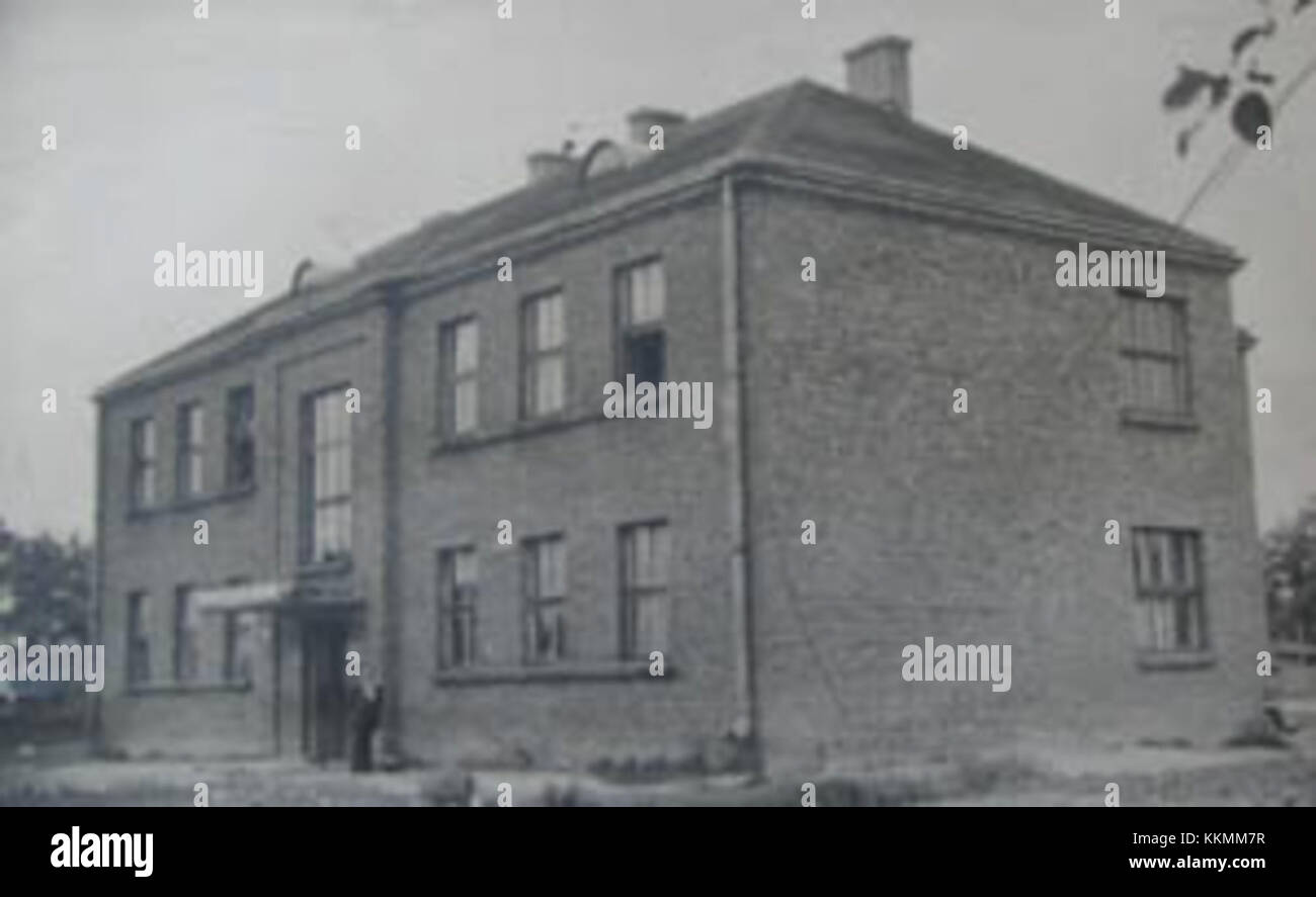 A photograph from 1953 depicting a school building, possibly located in ...