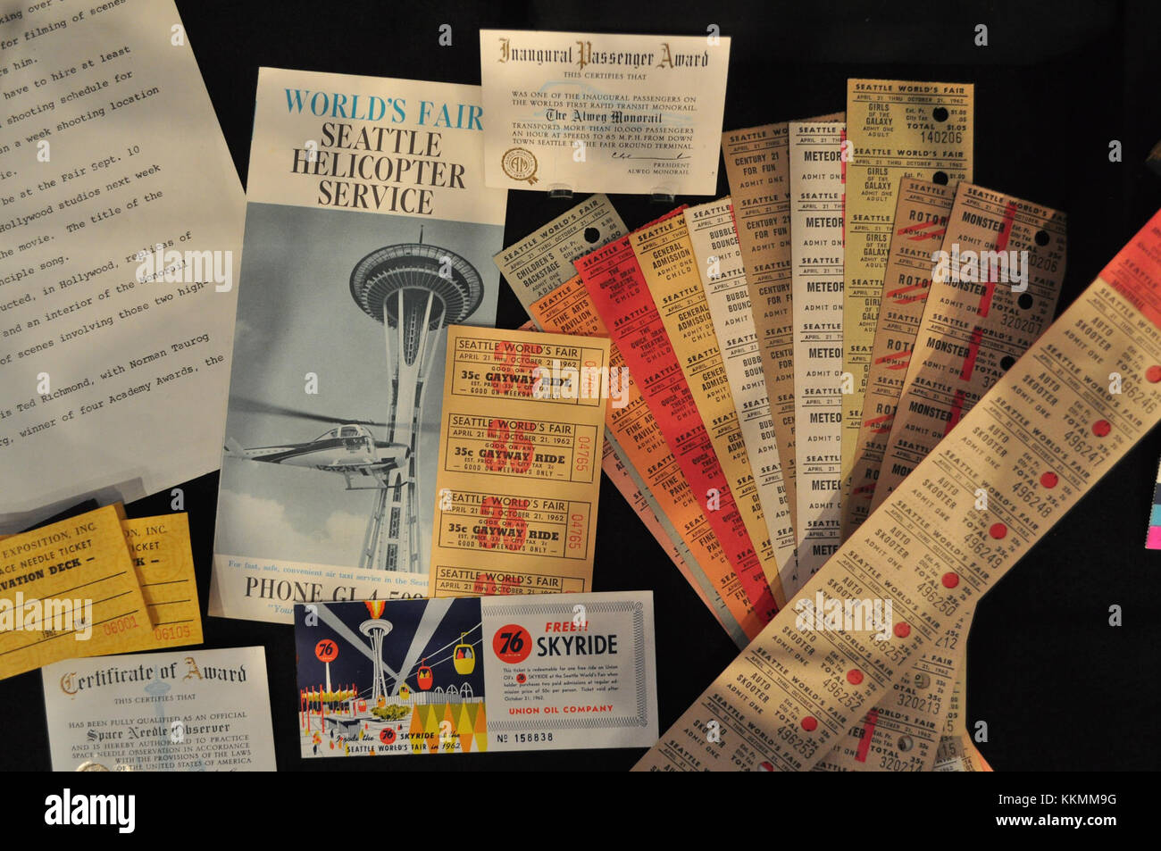 Miscellaneous tickets and memorabilia from the Century 21 Exposition ...