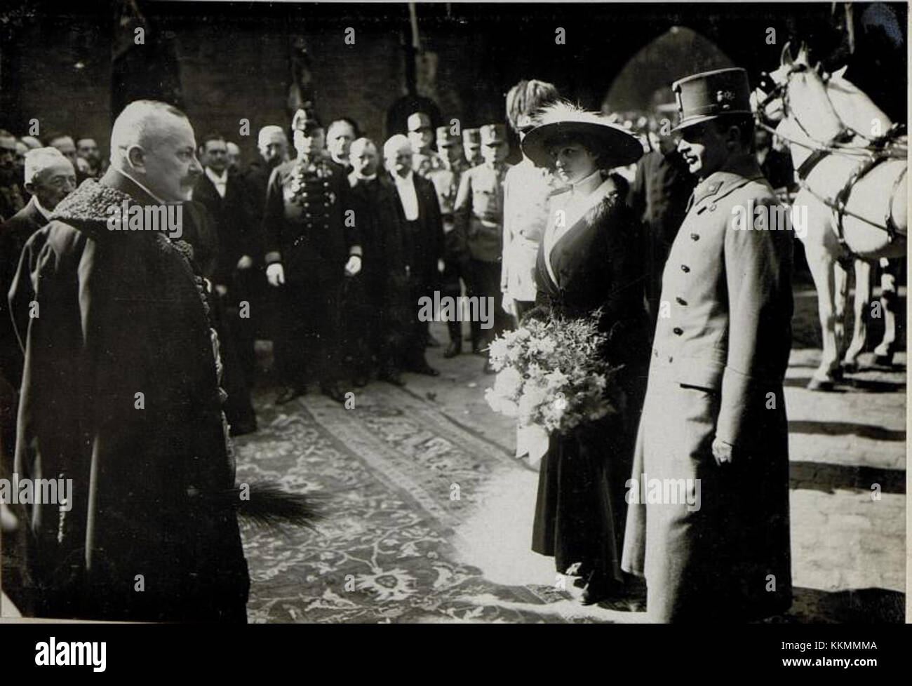 This photograph captures Emperor Karl I and Empress Zita during their ...