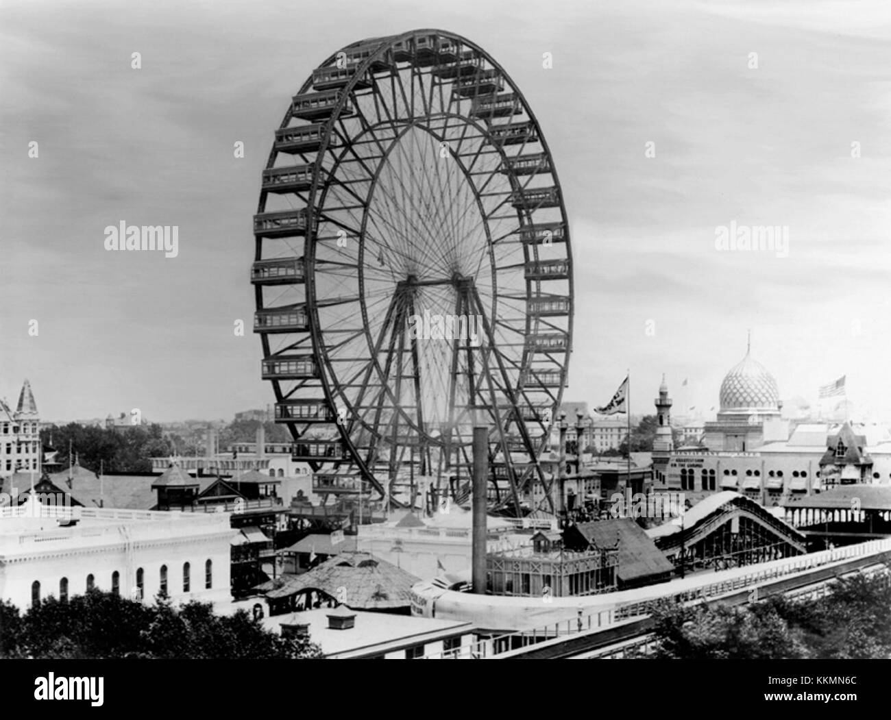 Historic ferris wheel Black and White Stock Photos & Images - Alamy