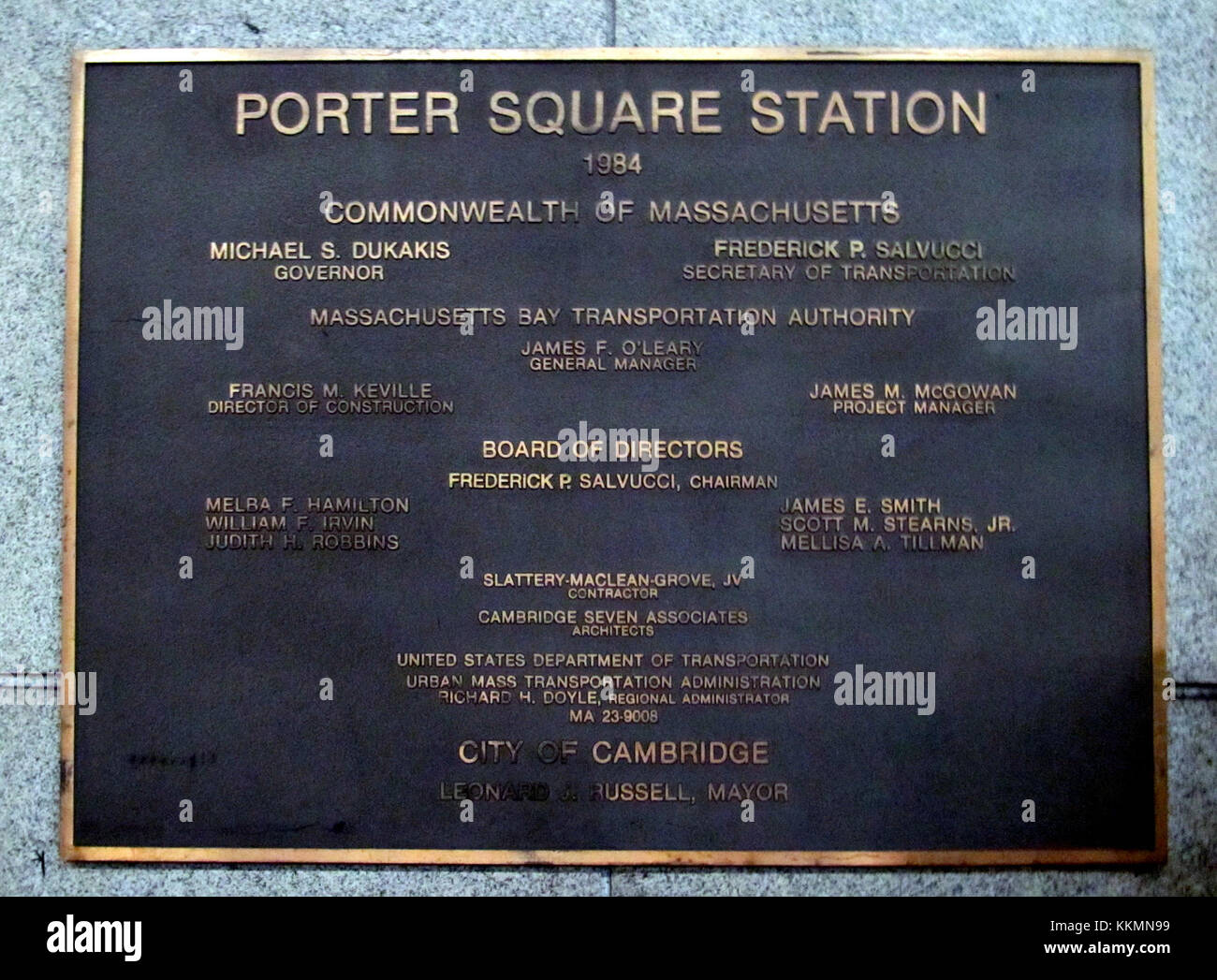 The Porter Station dedication plaque marks the establishment of a ...