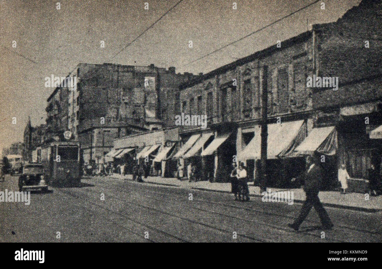 This photograph captures Marszałkowska Street in Warsaw, Poland, in ...