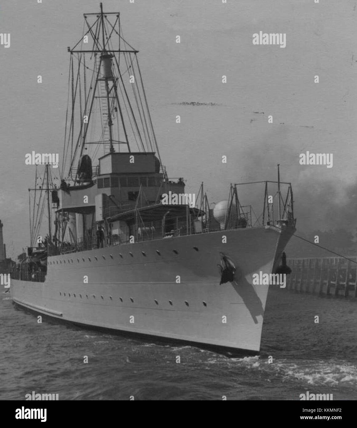 ORP Wicher (1-W-2040-32), a Polish naval vessel, shown in a historical ...