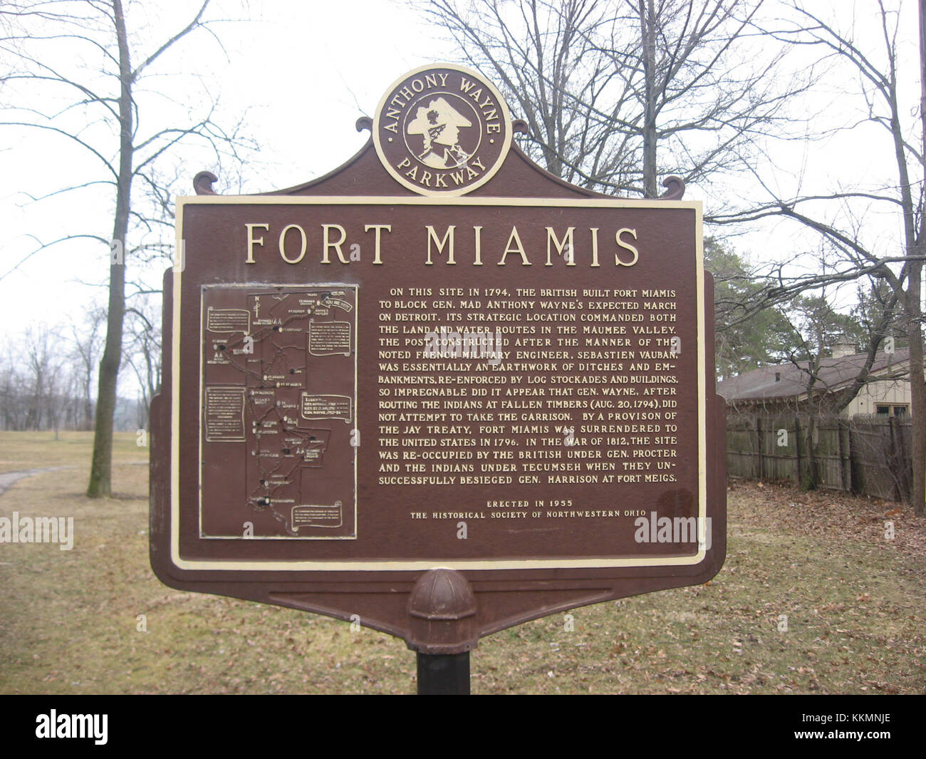 The Fort Miamis historical marker commemorates the site of Fort Miamis ...