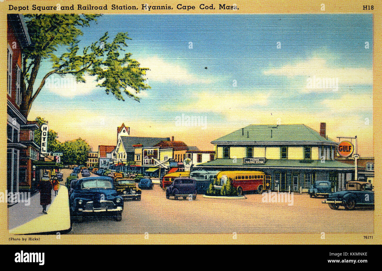 Depot Square and Railroad Station, Hyannis, Cape Cod, Mass Stock Photo ...