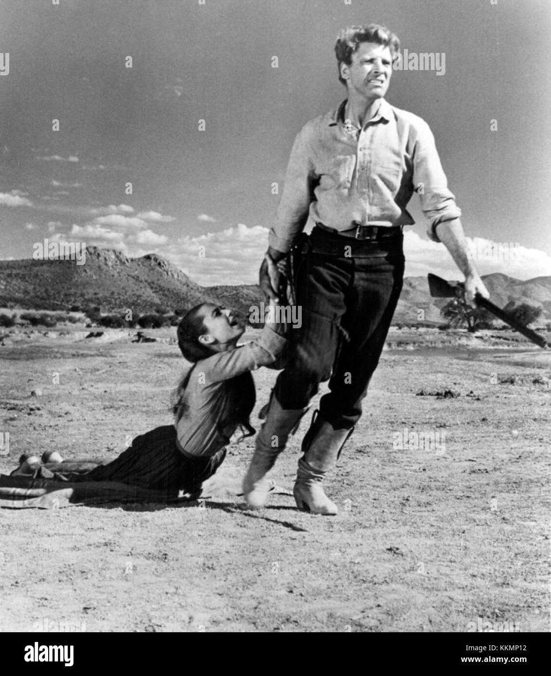 This 1960 photograph features actors Burt Lancaster and Audrey Hepburn ...