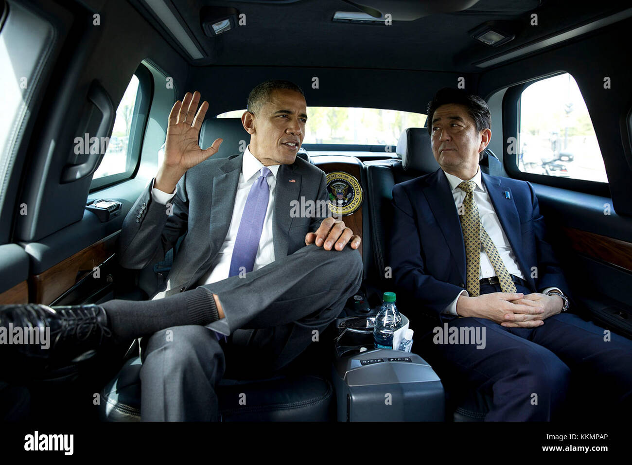 President Barack Obama and Prime Minister Shinzo Abe of Japan travel by ...