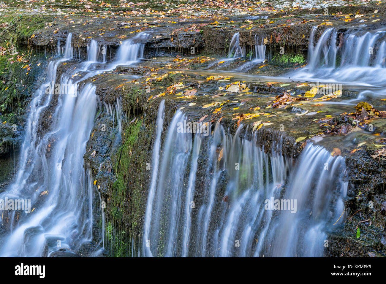 detail of Jackson Falls at Natchez Trace Parkway, fall scenery Stock ...