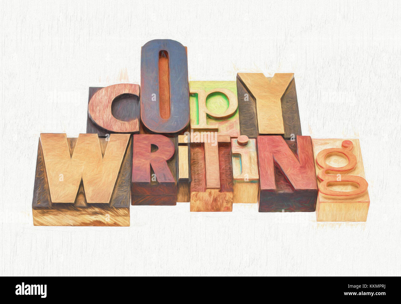 copywriting word - text in mixed letterpress wood type printing blocks ...