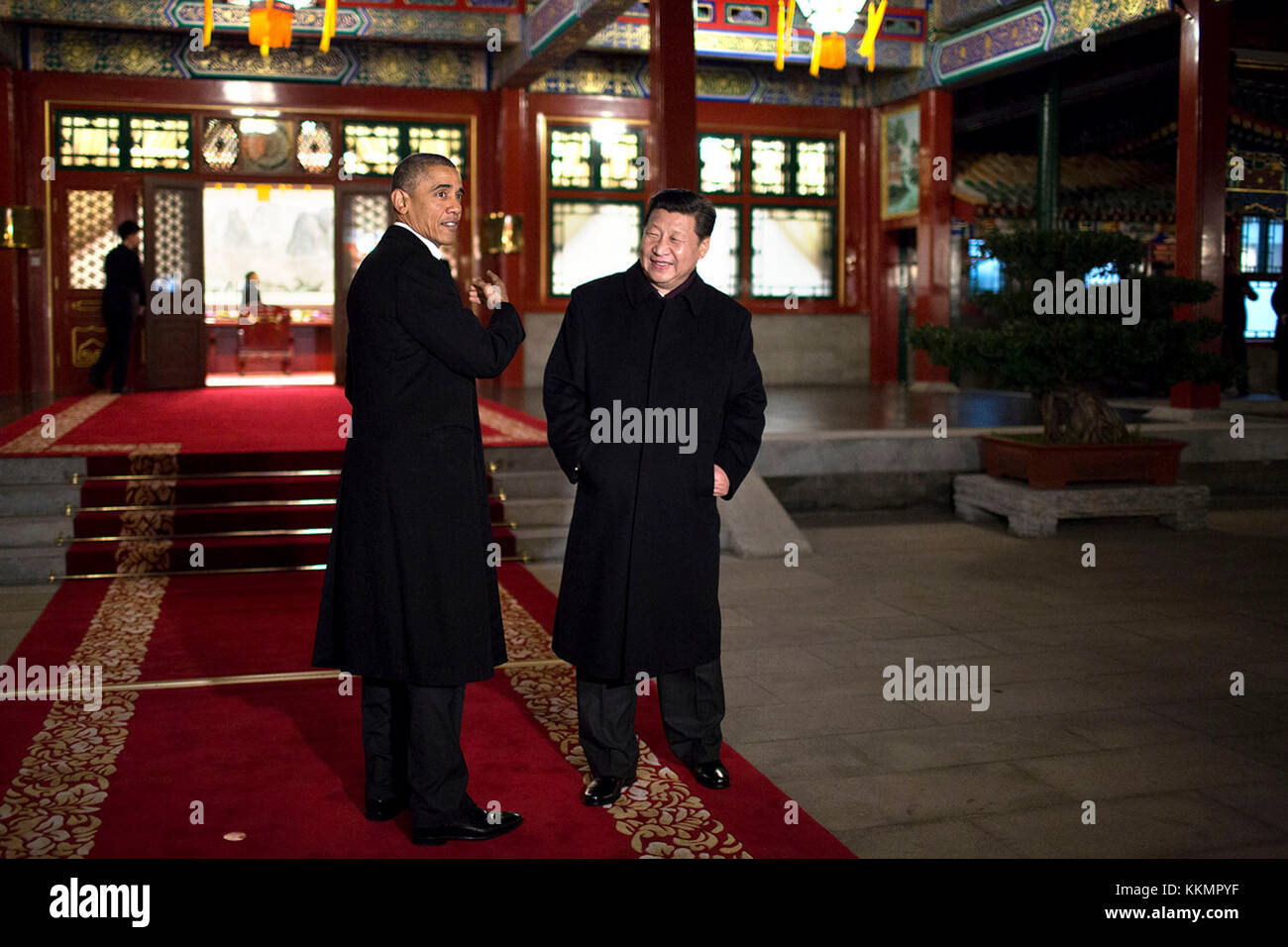 President Barack Obama gestures as he and President Xi Jinping of China ...