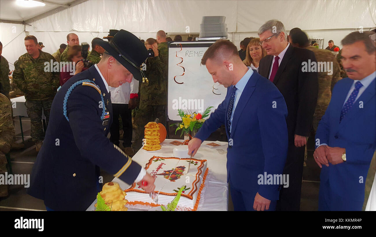 Lt. Col. Scott Cheney, the Battle Group Poland commander, hosts the ...