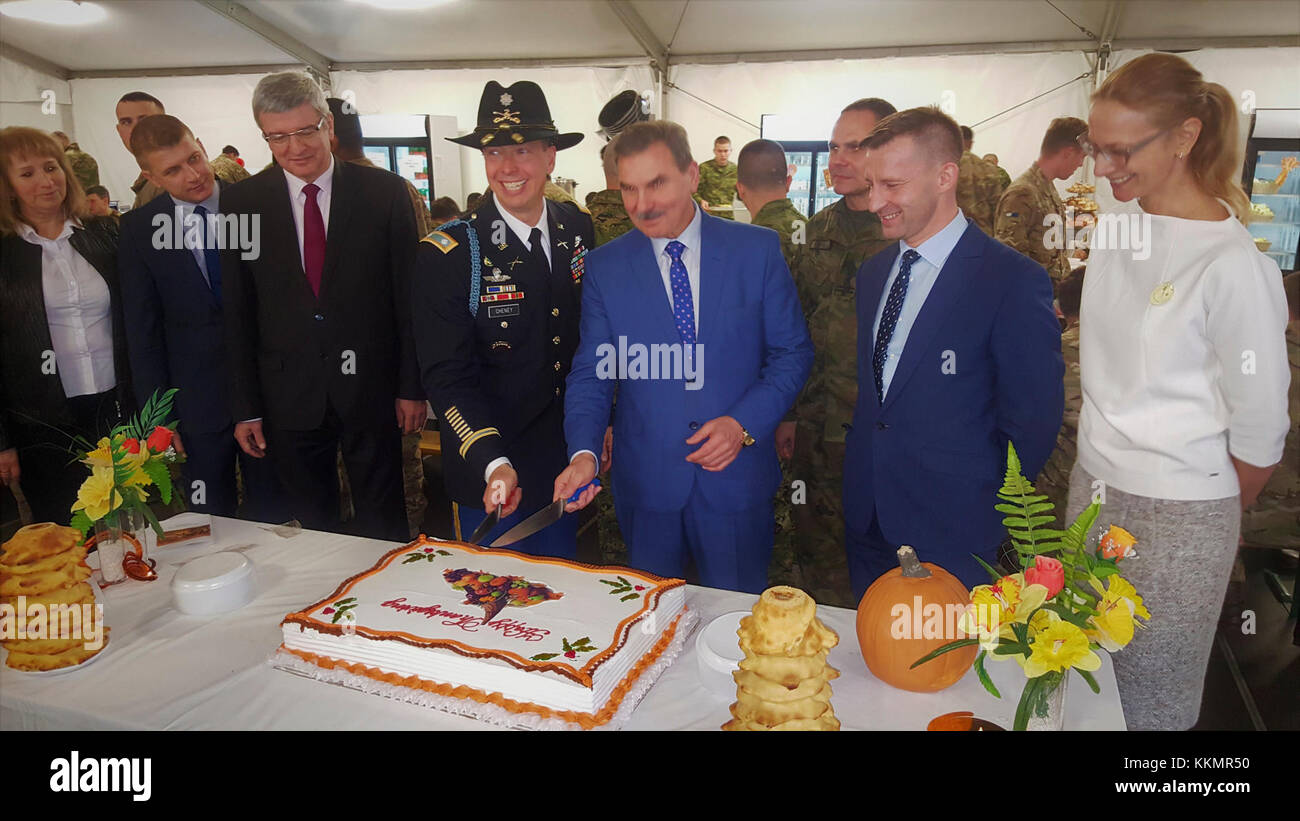 Lt. Col. Scott Cheney, the Battle Group Poland commander, hosts the ...