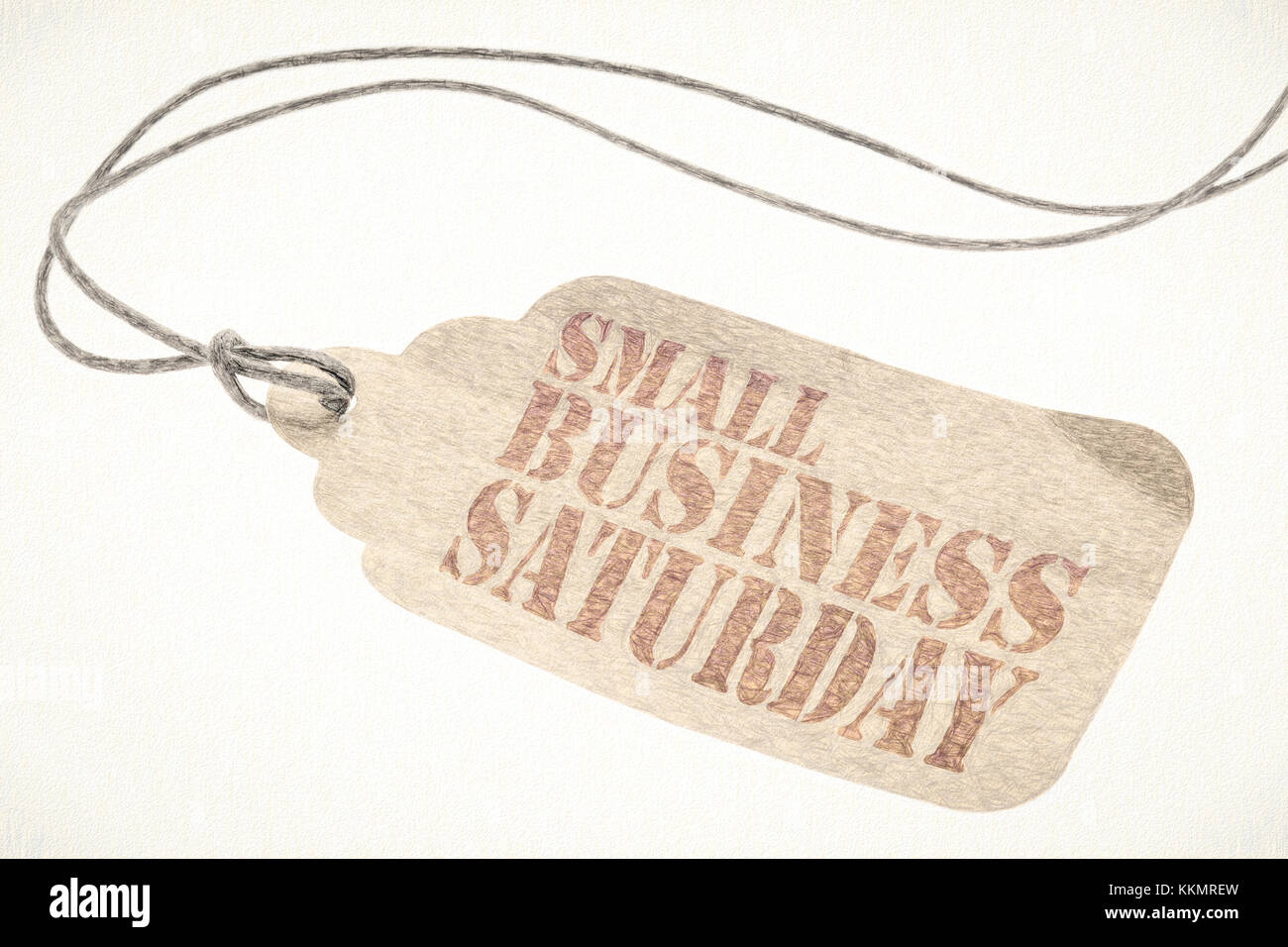 Small Business Saturday sign - a paper price tag with a twine, digital ...