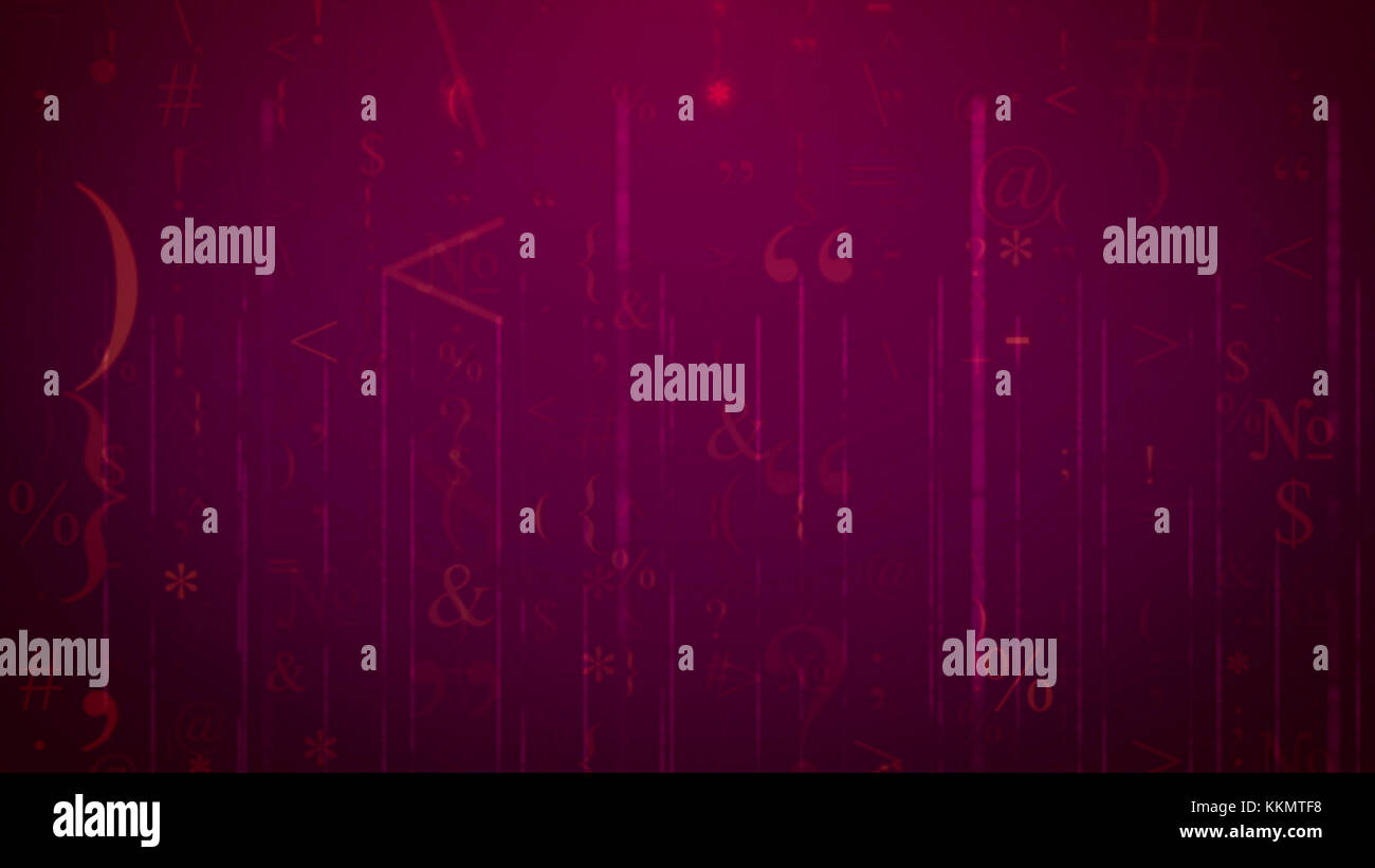 A spherical 3d rendering of whirling computer signs put in the purple ...