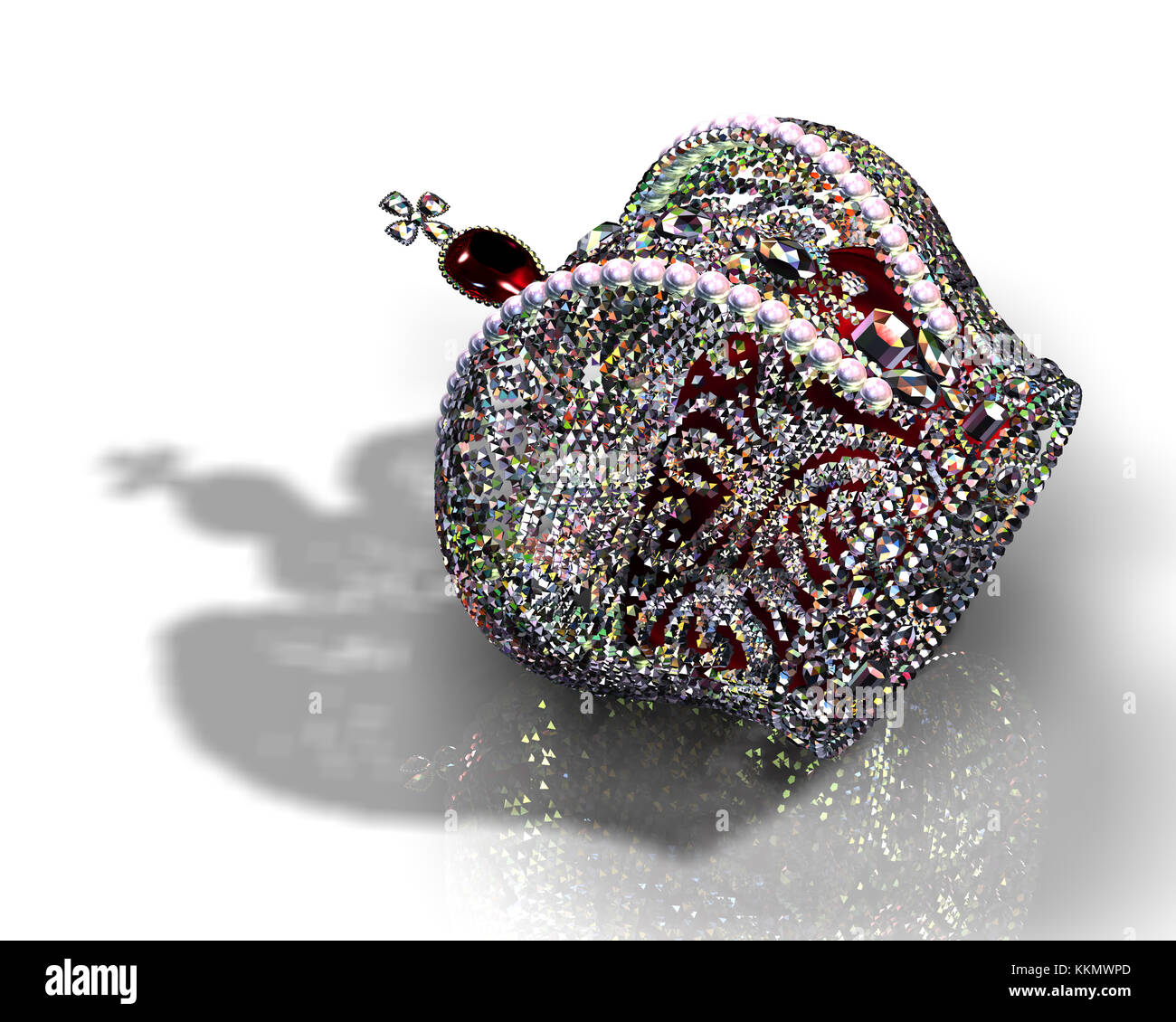 Fallen Imperial Crown On White Floor. 3D Illustration Stock Photo - Alamy