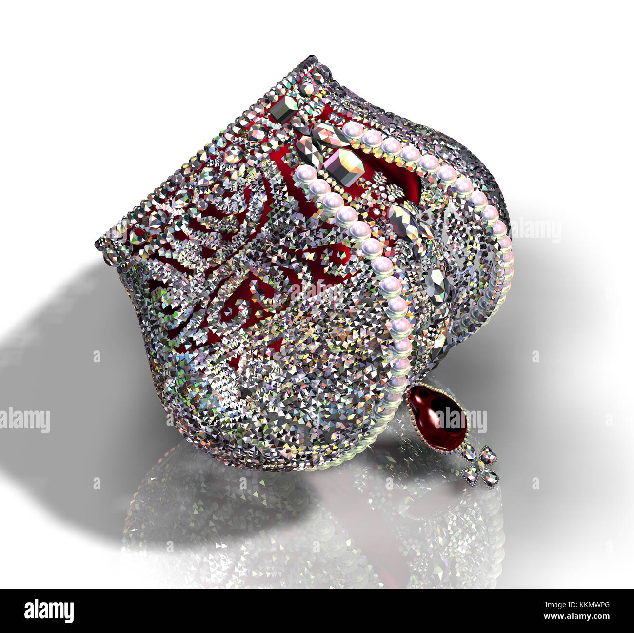 Fallen Crown On White Background. 3D Illustration Stock Photo - Alamy