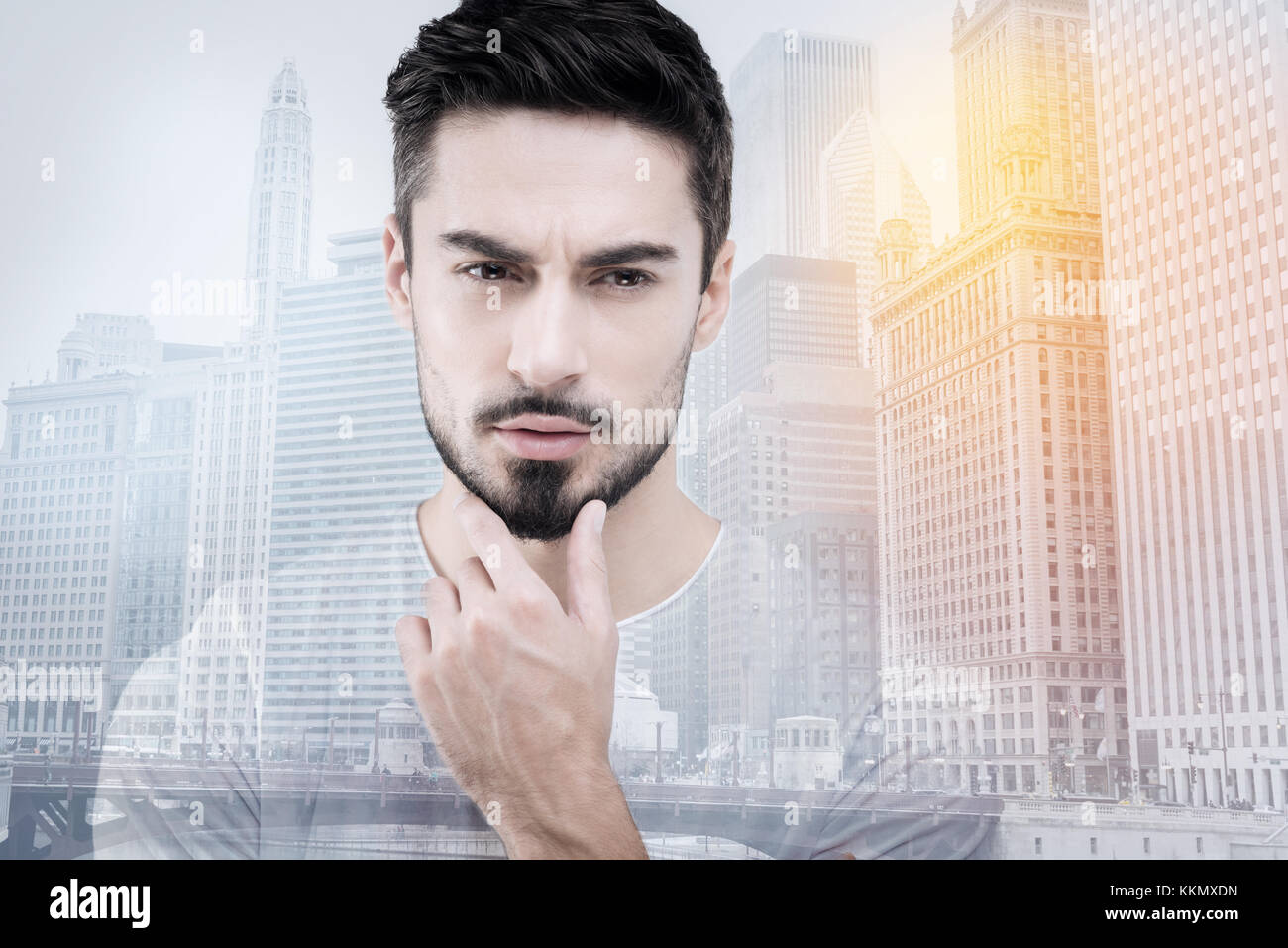 Upset man being deep in thoughts Stock Photo - Alamy