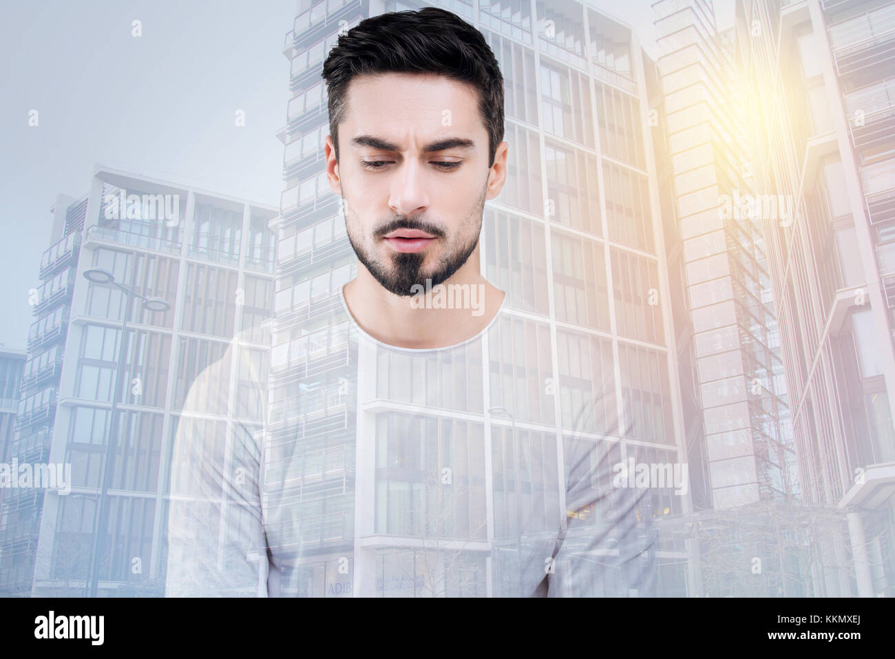 Attentive male person thinking about life Stock Photo - Alamy