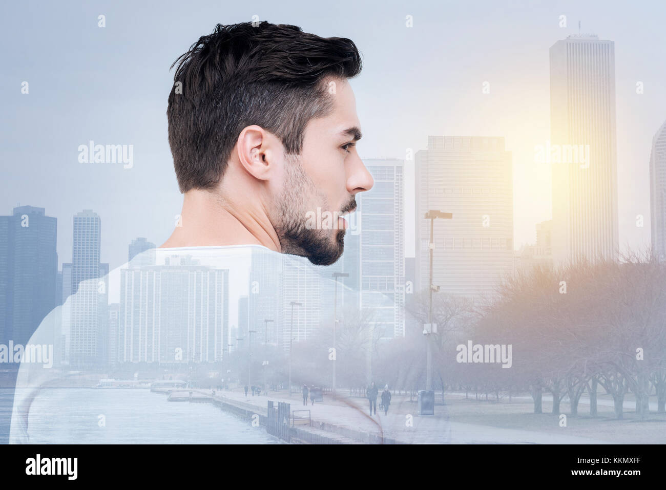 Back view of handsome man that looking aside Stock Photo - Alamy