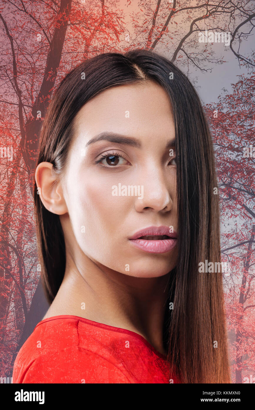 Attractive woman pretty expression expressions hi-res stock photography ...