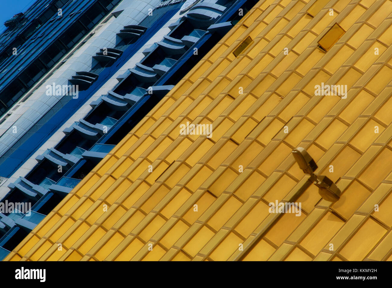 Image of the windows of a mirror building in Dubai. The color of the ...
