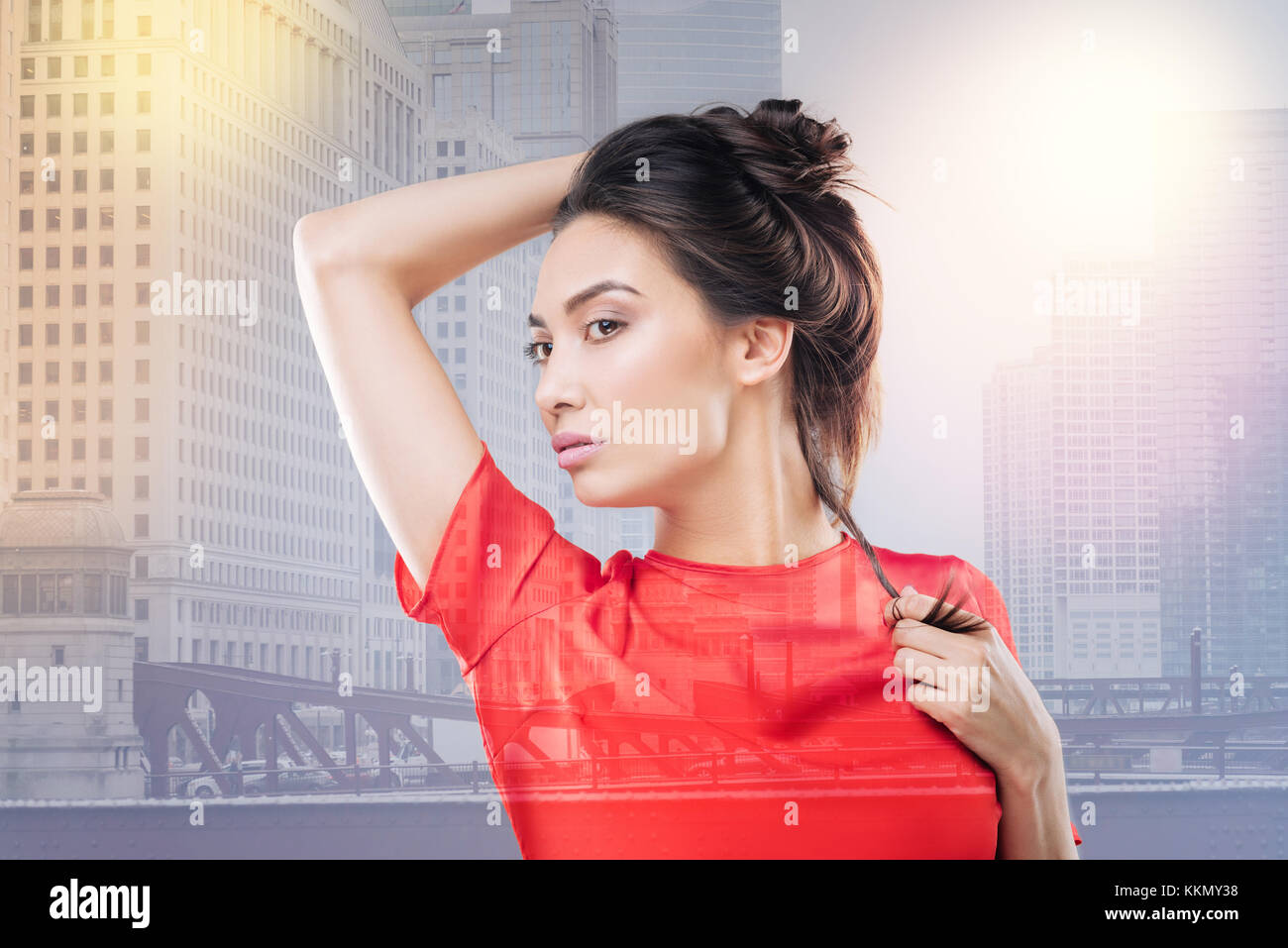Beautiful international model posing on camera Stock Photo - Alamy