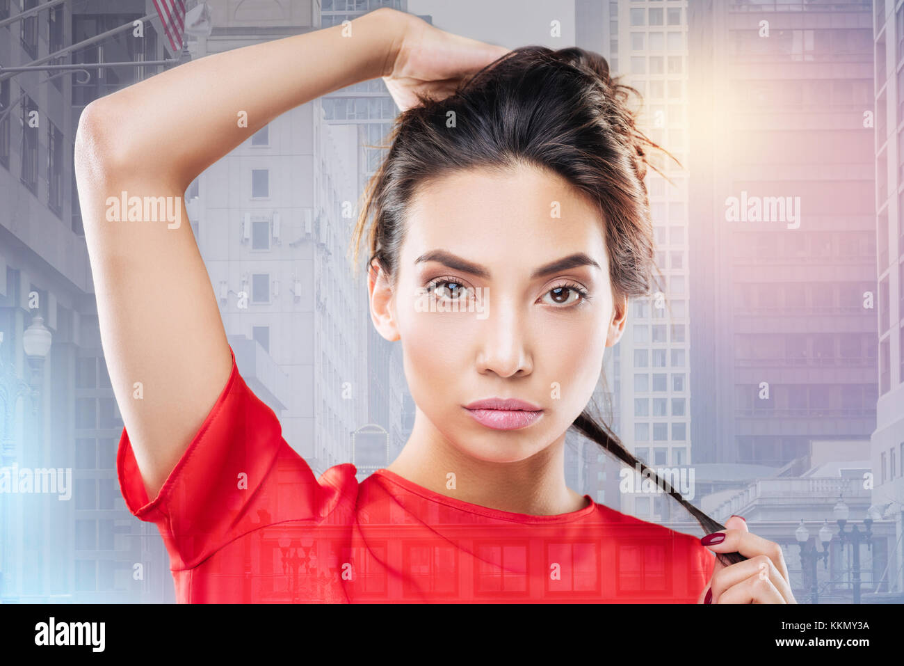 Female face looking straight camera hi-res stock photography and images ...