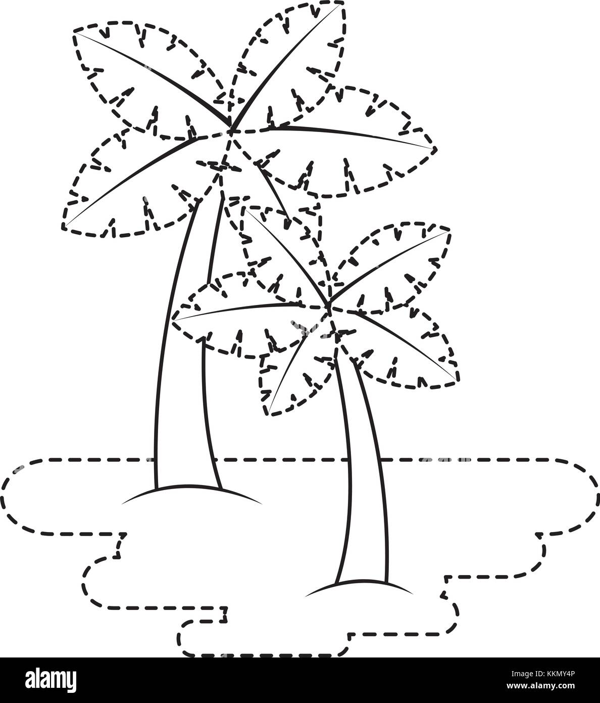 Caribbean ocean palm trees Black and White Stock Photos & Images - Alamy