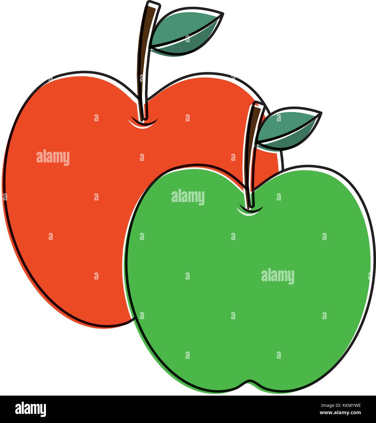 two apple fruit tropical nutrition food health Stock Vector Image & Art ...