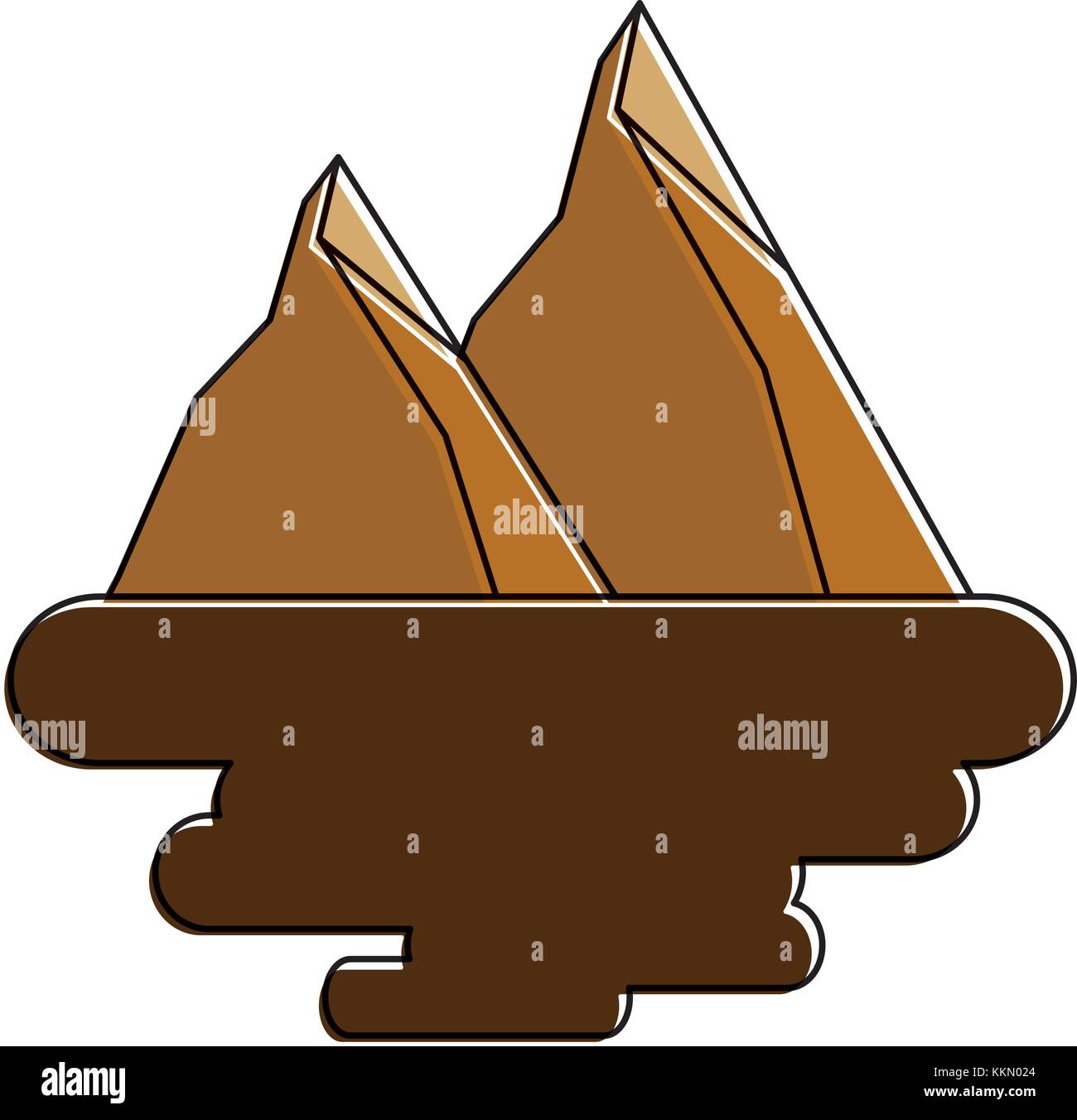 two mountain peaks natural land scene Stock Vector Image & Art - Alamy