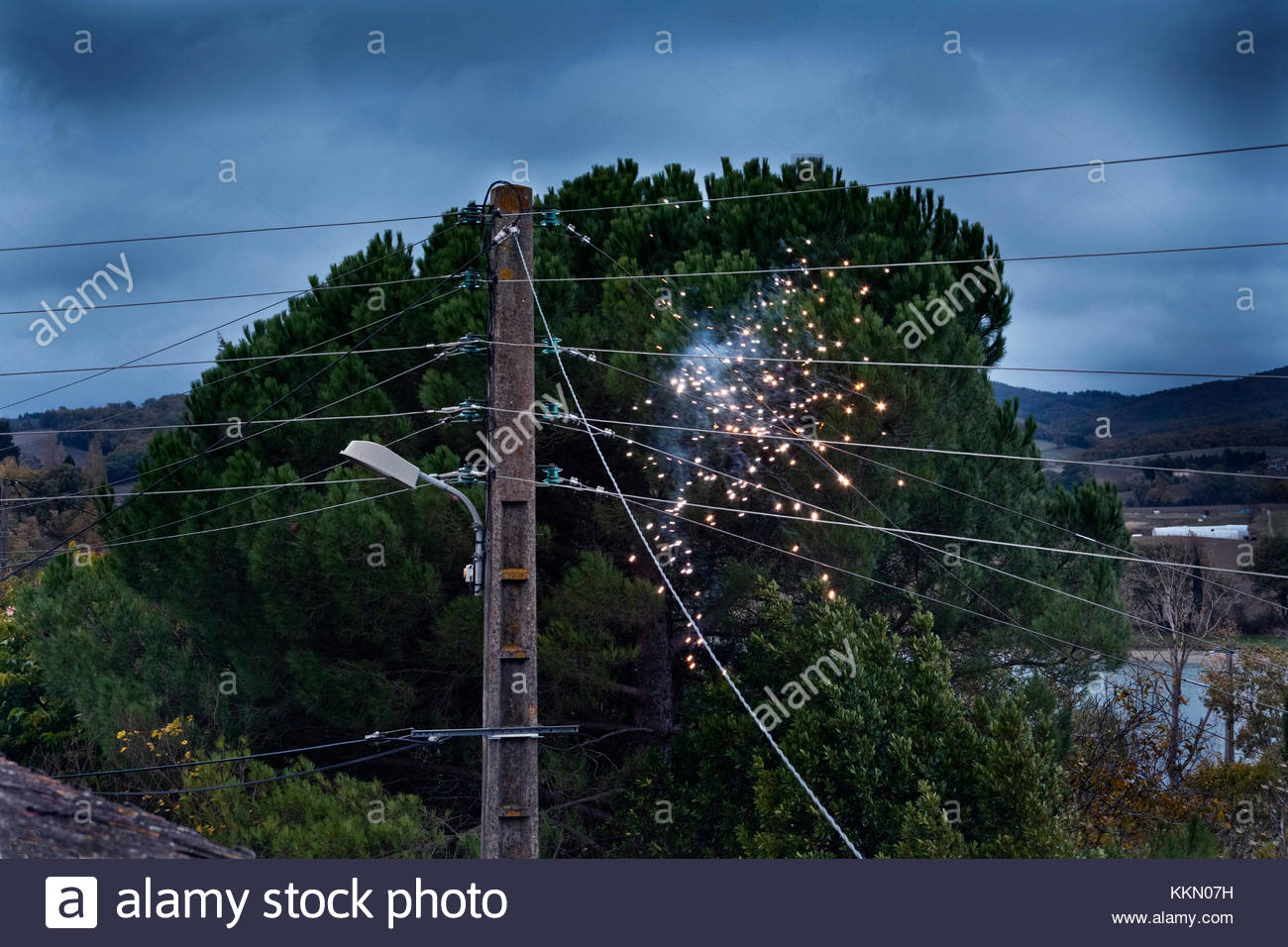 Electric Spark Wires Stock Photos & Electric Spark Wires Stock Images ...