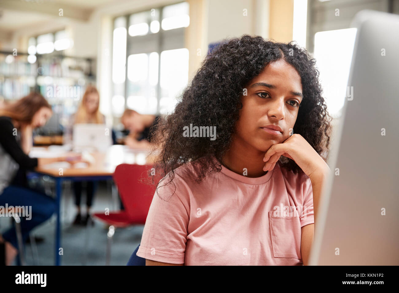 College girl computer hi-res stock photography and images - Alamy