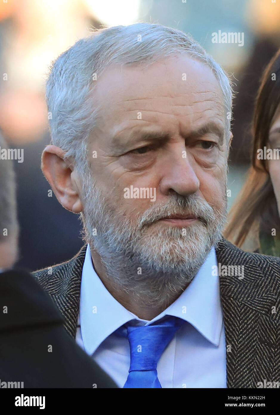 Labour leader Jeremy Corbyn arrives at the funeral of former Welsh ...